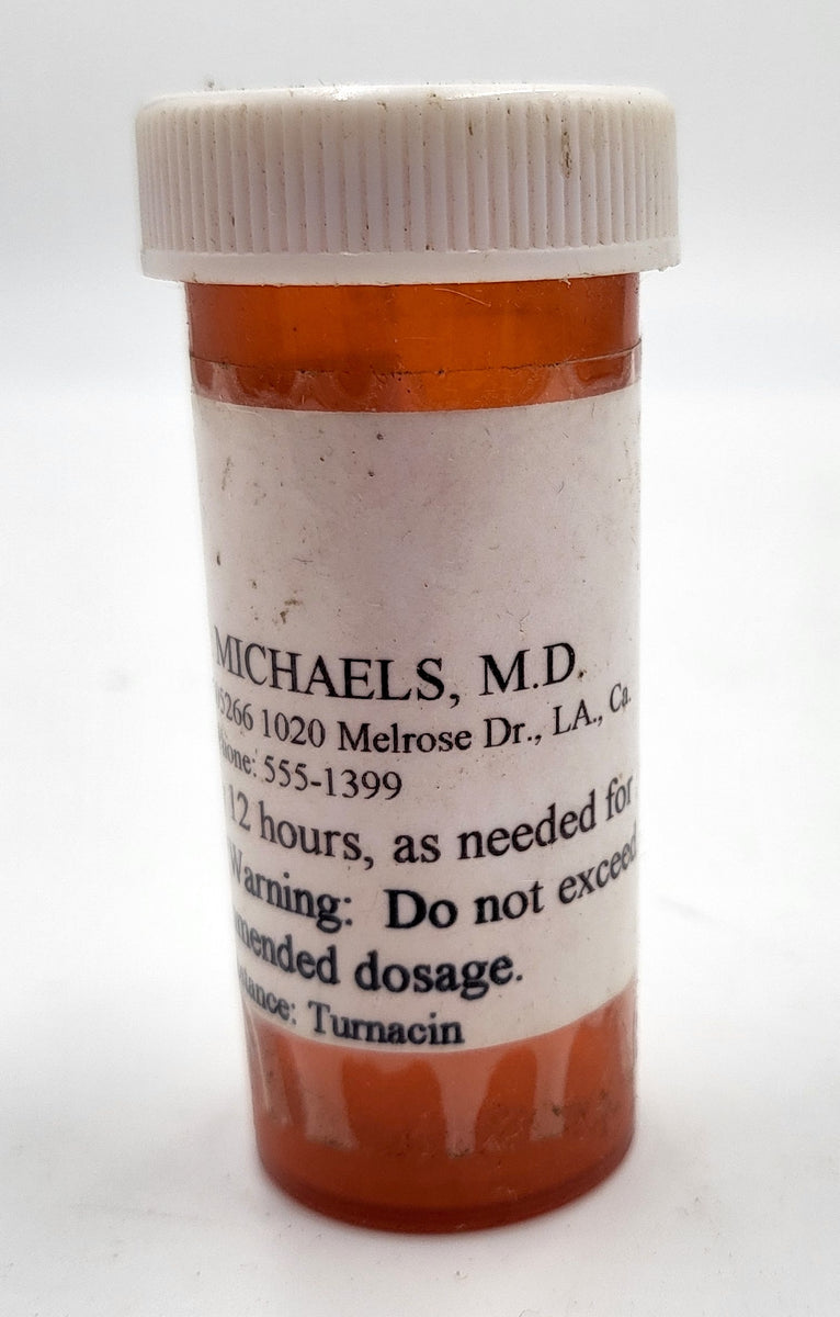 Prop Pill Bottle Paul L. Michaels "Turnacin" from "Vicious Sweet" Movi ...